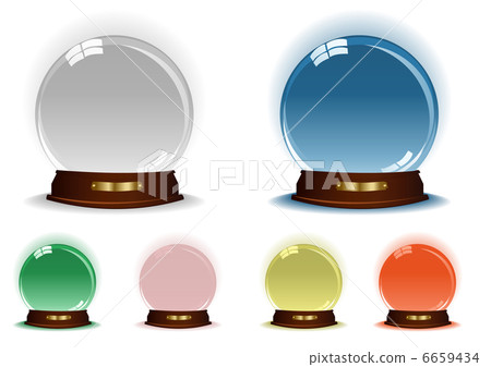 Vector illustration of collection of magic spheres - Stock Illustration ...
