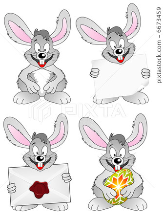 Set Easter Rabbit - Stock Illustration [6673459] - PIXTA