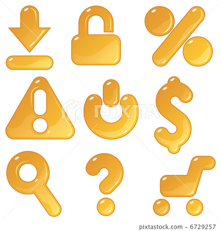 Commercial amber icons - Stock Illustration [6729257] - PIXTA