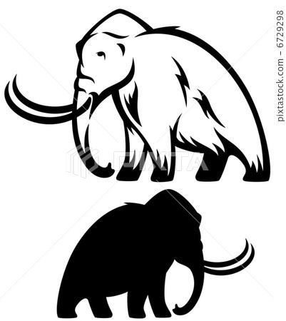 mammoth vector illustration - prehistoric... - Stock Illustration ...