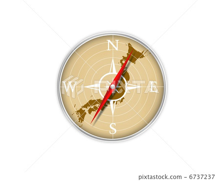Japan map and compass - Stock Illustration [6737237] - PIXTA