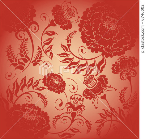 floral design red flowers - Stock Illustration [6746002] - PIXTA