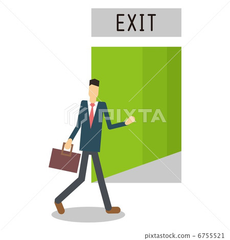 Businessman heading for the exit - Stock Illustration [6755521] - PIXTA