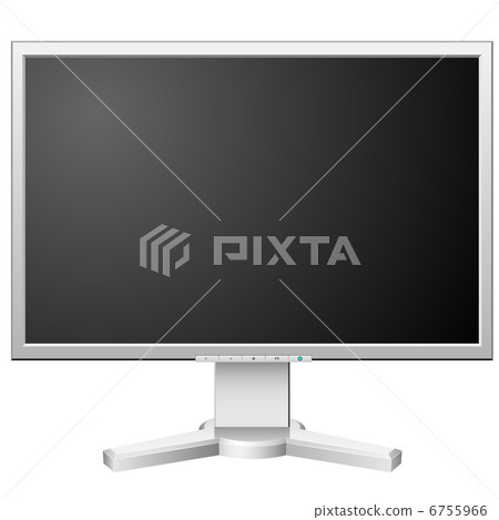 New modern white LCD monitor isolated on white... - Stock Illustration ...