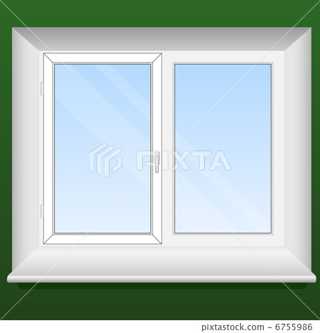 Vector illustration of a new pvc window with... - Stock Illustration ...