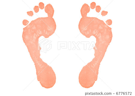 Two red footprints-插圖素材 [6776572] - PIXTA圖庫