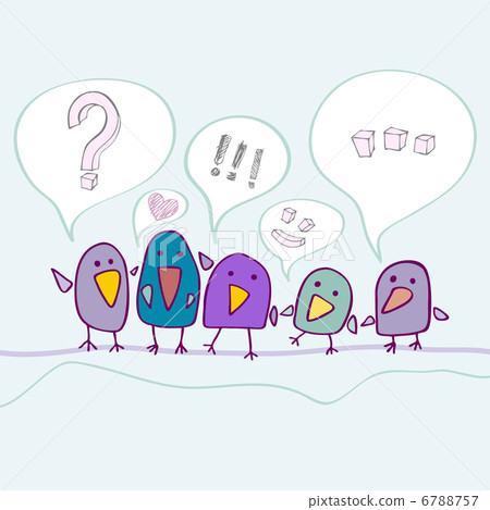 Cartoon birds talking-插圖素材 [6788757] - PIXTA圖庫