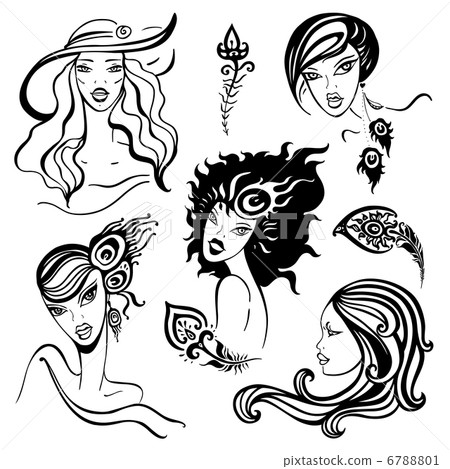 Beautiful Women set. - Stock Illustration [6788801] - PIXTA