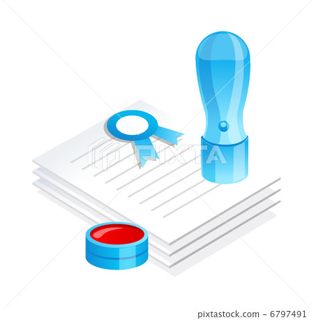 vector icon paper and stamp - Stock Illustration [6797491] - PIXTA