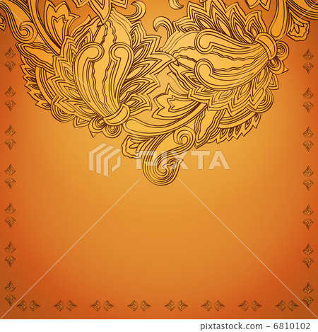 Indian henna background - Stock Illustration [6810102] - PIXTA