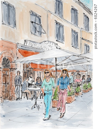 Cafe terrace - Stock Illustration [6824267] - PIXTA