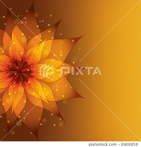 Golden background with decorative flower - Stock Illustration [6900858 ...