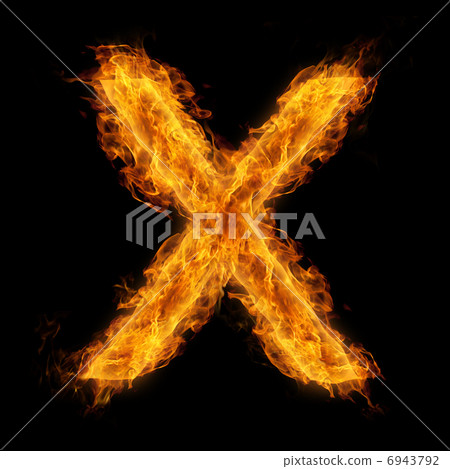 Flame alphabet X - Stock Illustration [6943792] - PIXTA