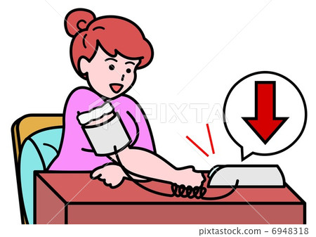 A woman with decreased blood pressure - Stock Illustration [6948318 ...