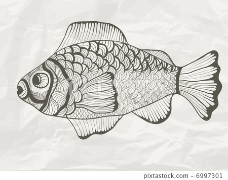 Vector Funky Fish - Stock Illustration [6997301] - PIXTA