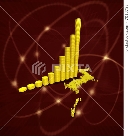 Graphical performance graph and Japanese... - Stock Illustration ...