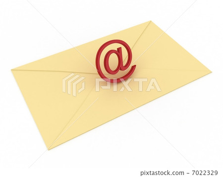 Envelope with e-mail sign over white - Stock Illustration [7022329] - PIXTA