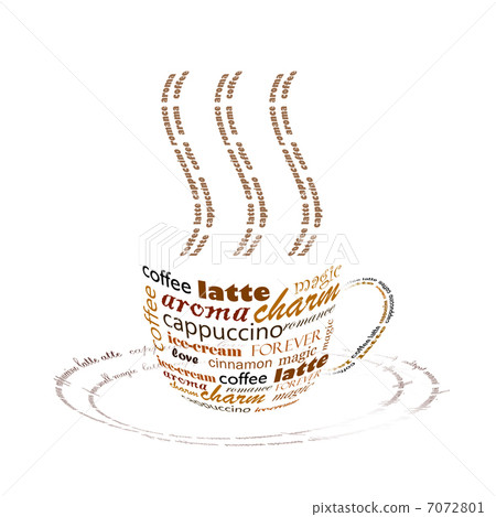 coffee cup made up with words - Stock Illustration [7072801] - PIXTA