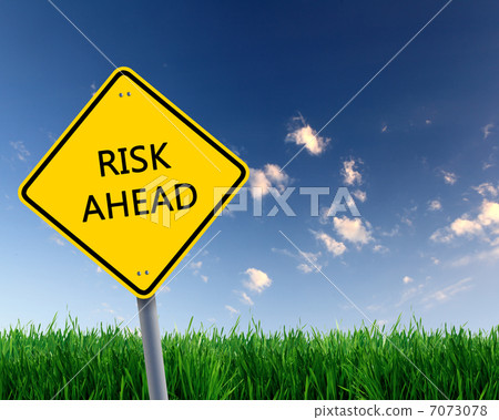 road sign of risk ahead - Stock Illustration [7073078] - PIXTA