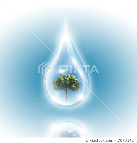 Large drops of green tree inside - Stock Illustration [7073142] - PIXTA