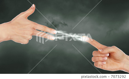 Human hands in contact - Stock Illustration [7073292] - PIXTA