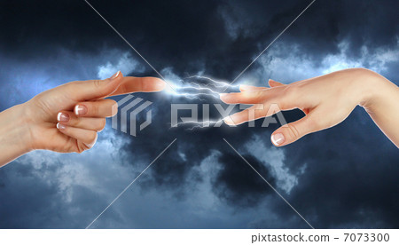 Human hands in contact - Stock Illustration [7073300] - PIXTA