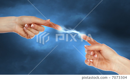 Human hands in contact - Stock Illustration [7073304] - PIXTA