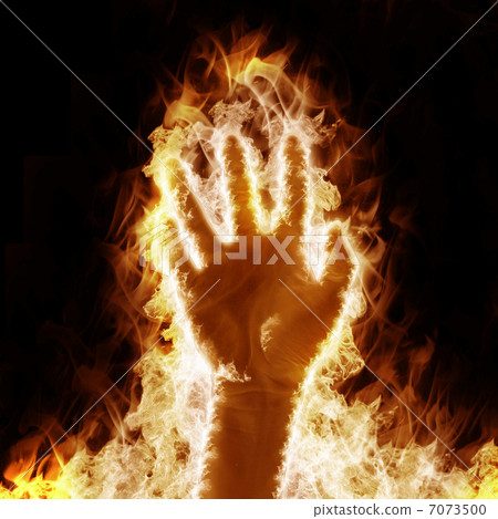 human hand open arms fire - Stock Illustration [7073500] - PIXTA