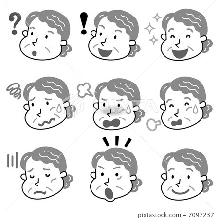 Facial expression various old women female... - Stock Illustration ...