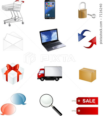 Icon net shop business - Stock Illustration [7116240] - PIXTA