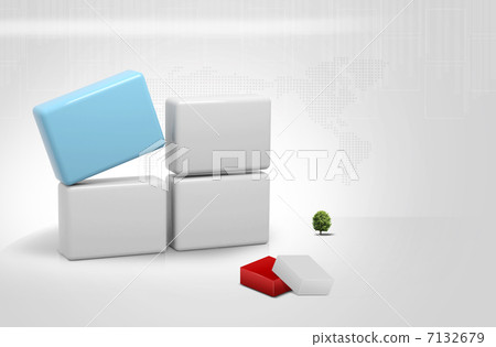 3d, three dimensional, world map - Stock Illustration [7132679] - PIXTA