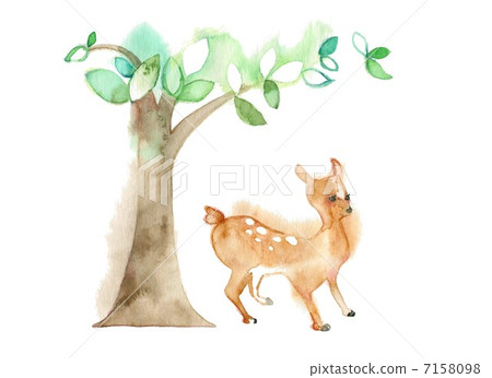 Fawn and the Tree Tree - Stock Illustration [7158098] - PIXTA
