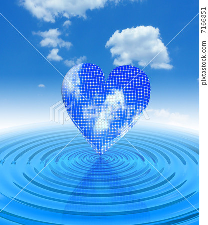 Heart shaped solar panels on ripples - Stock Illustration [7166851] - PIXTA