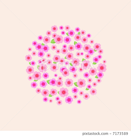 Circle Composed of Pink Flower Silhouettes. - Stock Illustration ...
