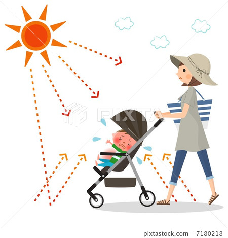 Strollers and heat stroke - Stock Illustration [7180218] - PIXTA
