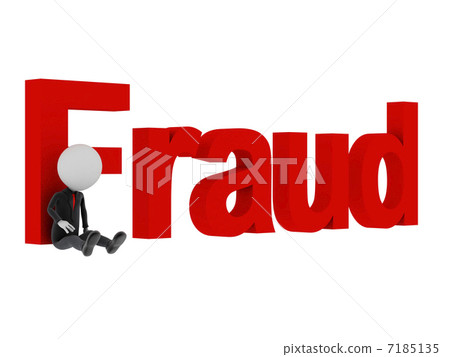 3d man tied with text 'fraud' after committing... - Stock Illustration ...