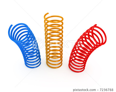 Color metal spring over white background - Stock Illustration [7236788 ...