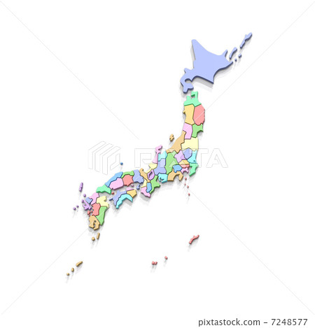 A color-coded map of Japan / a background map - Stock Illustration ...