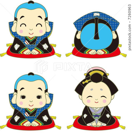 Fukusuke Fukushimi Set - Stock Illustration [7260963] - PIXTA