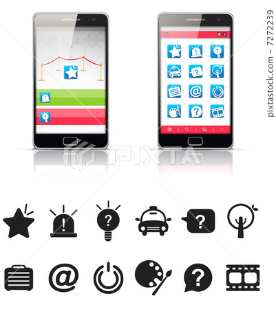 cellphone, cellular telephone, handphone - Stock Illustration [7272239 ...