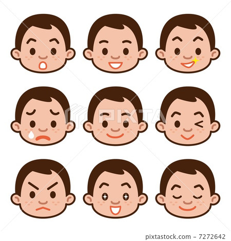 Male facial expression set - Stock Illustration [7272642] - PIXTA