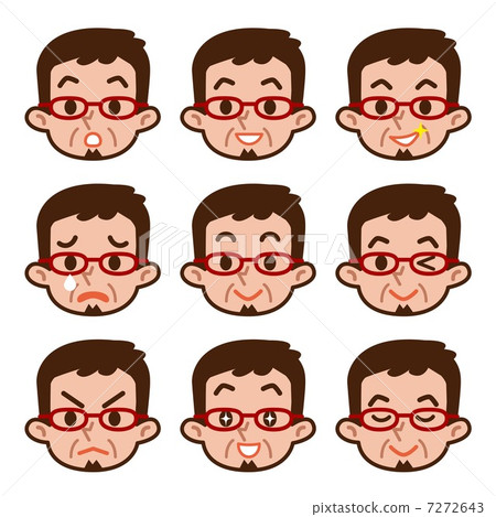 Male facial expression set - Stock Illustration [7272643] - PIXTA