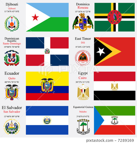 world flags and capitals set 7 - Stock Illustration [7289169] - PIXTA