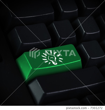Computer keyboard and light bulb symbol - Stock Illustration [7301272 ...