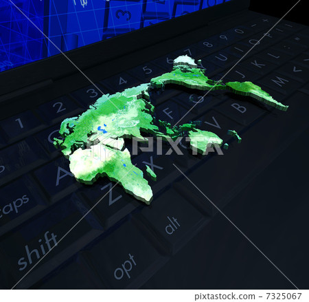 World map on PC keyboard - Stock Illustration [7325067] - PIXTA