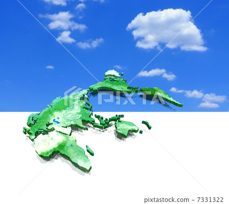 A world map of blue sky - Stock Illustration [7331322] - PIXTA