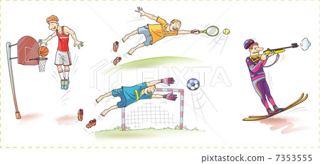Vector Cartoon Characters Set: Sport - Stock Illustration [7353555] - PIXTA