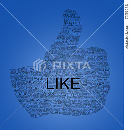 Various words forming a hand with thumb up - Stock Illustration ...