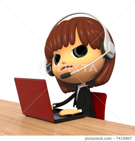 Telephone operator - Stock Illustration [7419907] - PIXTA