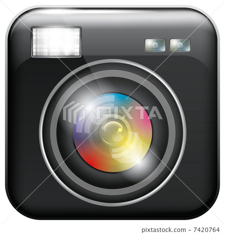 App Icon with Camera Lens and Flash Light - Stock Illustration [7420764 ...